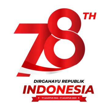 Official Logo Of Hut Ri 78 Year 2023 With Text Indonesian Flag Vector
