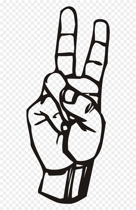 Hand Fingers Raised Two Symbol Png Image Picpng Peace Clipart Full