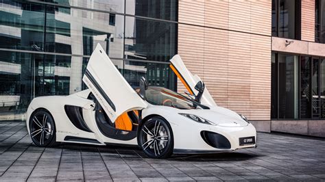 Fondos De Pantalla Supercar Blanco Mclaren Mp C Puertas Abiertas