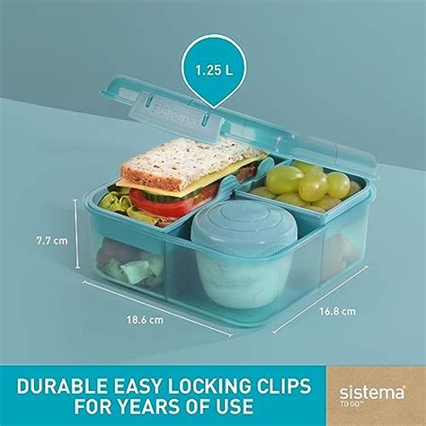 Sistema Bento Box To Go Lunch Box With Yoghurt Fruit Pot 1 25 L Made