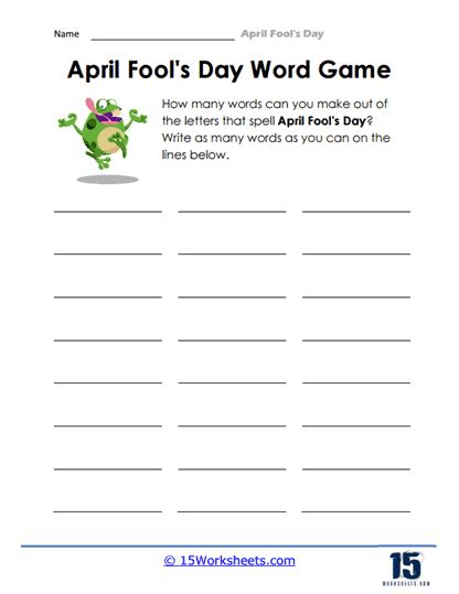 Free April Fools Day Worksheets Worksheets Library