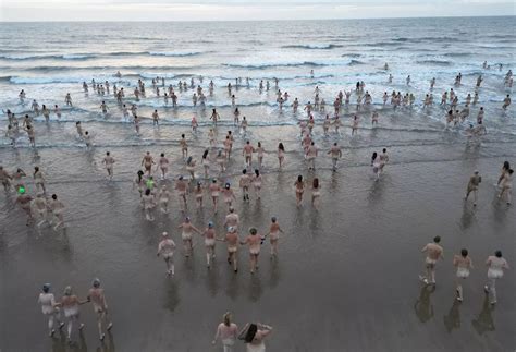 Hundreds Of People Brave The Cold To Take Part In Annual Druridge Bay