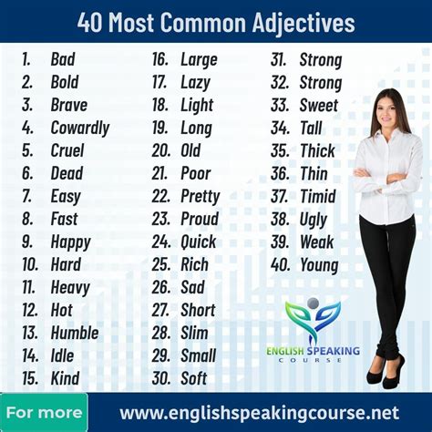 Most Common Adjectives In English Pdf Printable Templates Free