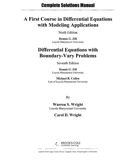 solution solutions manual to differential equations with boundary value problems 7th edition