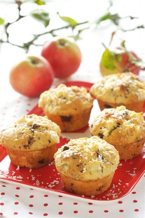 Muffins Med Epler Og Sjokolade Smaker Herlig Og Er Raske Og Enkle