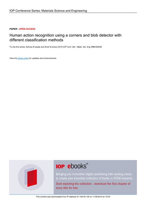 pdf human action recognition using a corners and blob detector with different classification