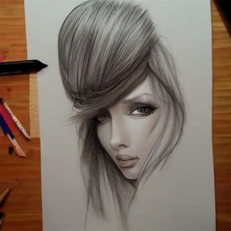 Beauty Realistic Readhead Girl Realistic Shaded Fine Details