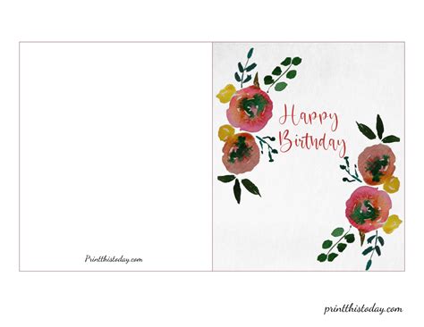 Free Printable Flower Floral Birthday Cards