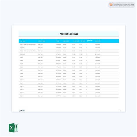 12 Free Project Schedule Templates For Excel