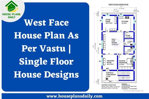 West Face House Plan As Per Vastu Single Floor House Designs House