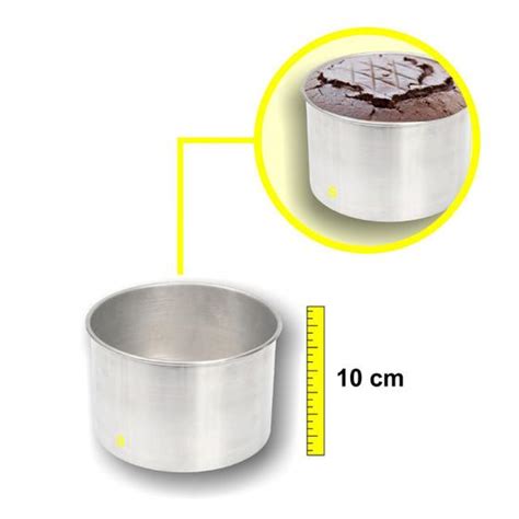 Kit 2 Formas De Bolo Redonda Alta Alumínio Fundo Fixo 20x10 STASZAK