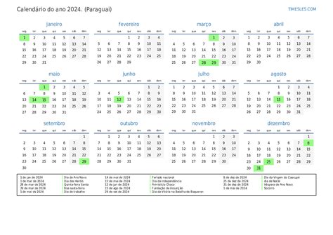 Calendario 2024 Paraguay Para Imprimir Image To U