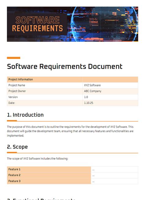 Software Requirement Specification Template