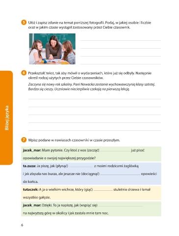 Page 3 NOWE słowa na start klasa 6 semestr 1 Odmienne części mowy