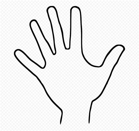 HD Black Outline Left Hand Print PNG Citypng