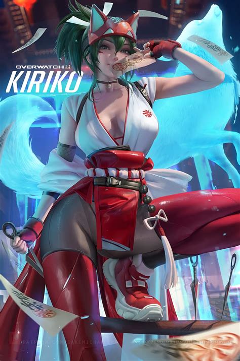 Online Crop HD Wallpaper Kiriko Overwatch Sakimichan Looking At