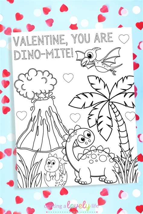 Dinosaur Valentine Coloring Pages Free Printable Pdfs Dinosaur
