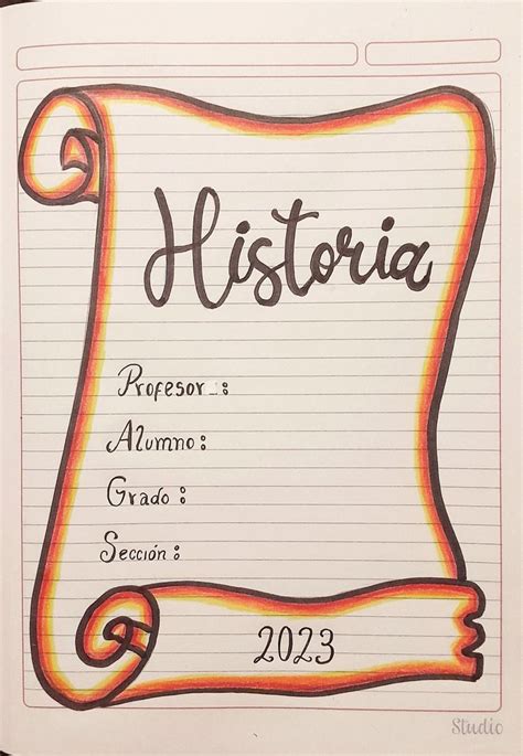 Caratula De Historia Caratula De Historia Portada De Cuaderno De