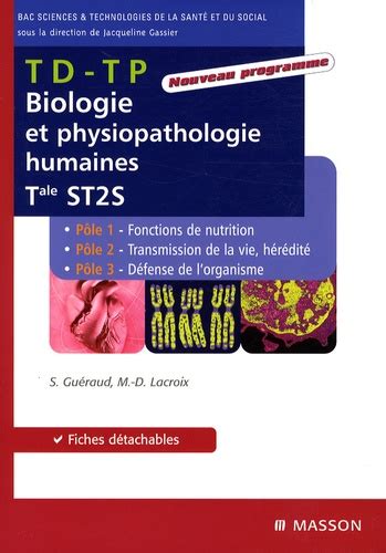 Biologie et physiopathologie humaines Tle ST2S de Sophie Guéraud