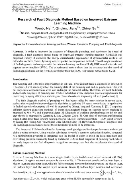 research of fault diagnosis method based on improved extreme learning machine
