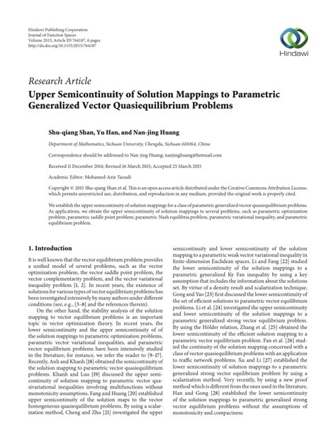 pdf upper semicontinuity of solution mappings to parametric generalized vector