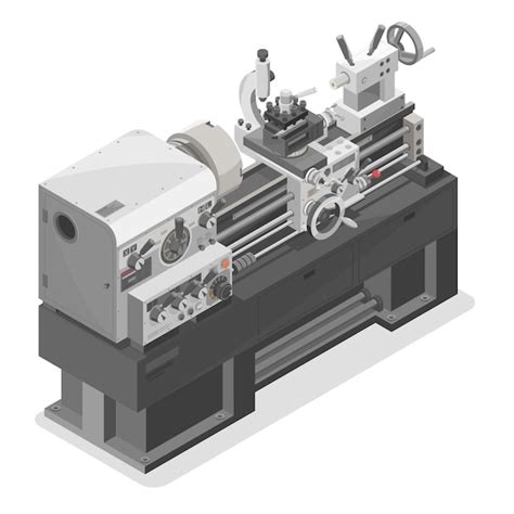 Premium Vector Heavy Duty Metal Lathe Machine Maintenance Graphic