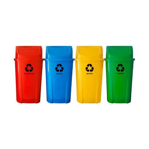 Conjunto Para Coleta Seletiva Lixeiras Basculantes Litros
