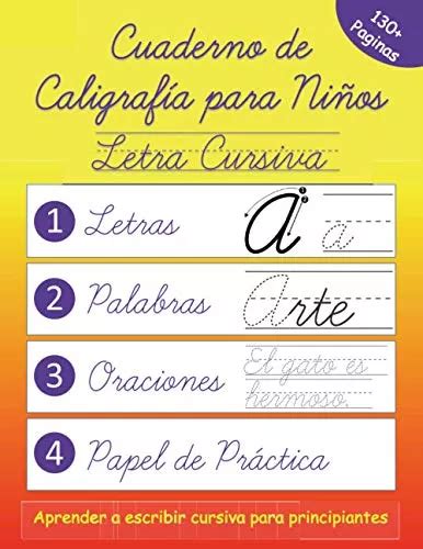 Cuaderno De Caligrafia Para Ninos Escribir Letra Cursiva En En Venta