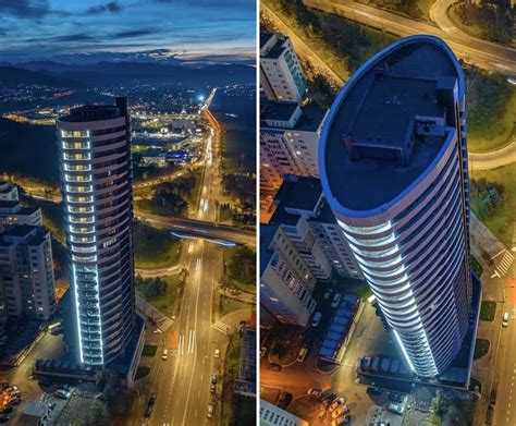 Cel Mai Inalt Bloc Din Romania Si A Aprins Luminile Imagini Superbe Cu