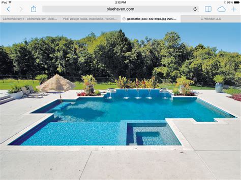 Sun Shelf Spa Geometric Pool Pools Backyard Inground Custom