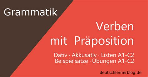 Verben Mit Pr Position Dativ Akkusativ Beispiels Tze