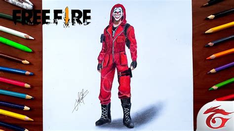 FREE FIRE ESCUADRON DE PAYASOS CRIMINALES DIBUJO REALISTA YouTube