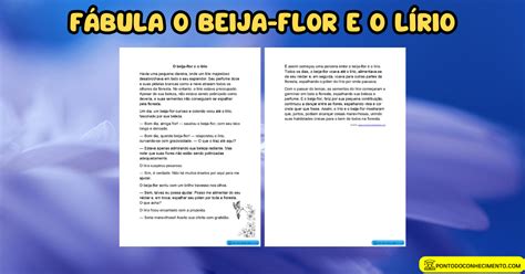 Fábula o beija flor e o lírio Ponto do Conhecimento