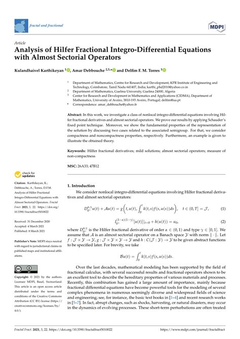 pdf analysis of hilfer fractional integro differential equations with almost sectorial operators