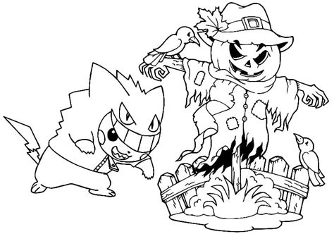 Pokemon Halloween Free Printable Färbung Seite Kostenlose druckbare