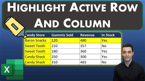 Excel Tips Automatically Highlight Active Row And Column Based On