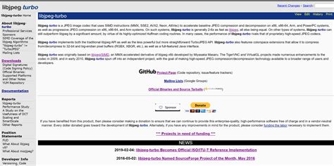 因资金短缺开源图像编解码器 libjpeg turbo 宣布停止功能开发 版本 后续 项目