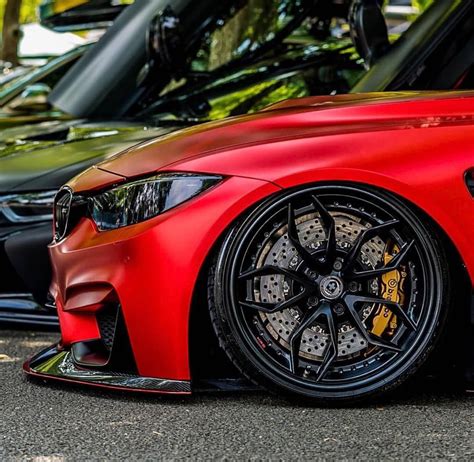 BMW F82 M4 Slammed In Matte Anodized Red Majishin4 Bmw Bmw 318 Bmw