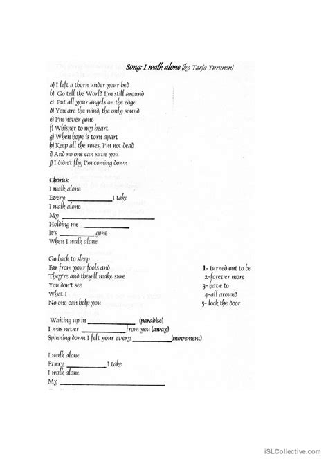 Song English Esl Worksheets Pdf Doc