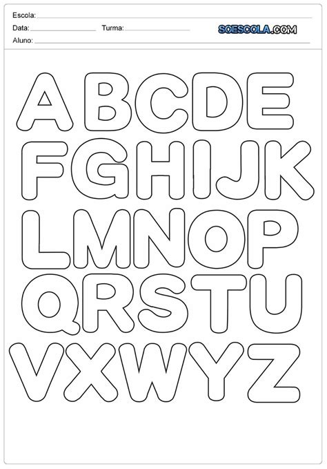 MOLDES DE LETRAS EM EVA SÓ ESCOLA