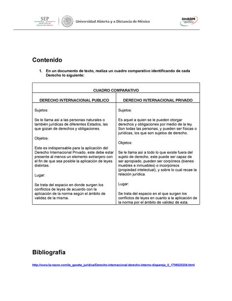 El Derecho Internacional Cuadro Comparativo Tema1 Images And Photos