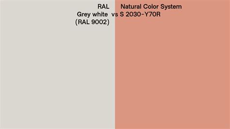 RAL Grey White RAL 9002 Vs Natural Color System S 2030 Y70R Side By