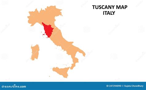 Mapa De Regiones De La Toscana Resaltado En Italy Map Ilustraci N Del