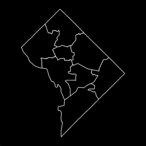 Premium Vector Washington DC Map With Neighborhoods Vector Illustration