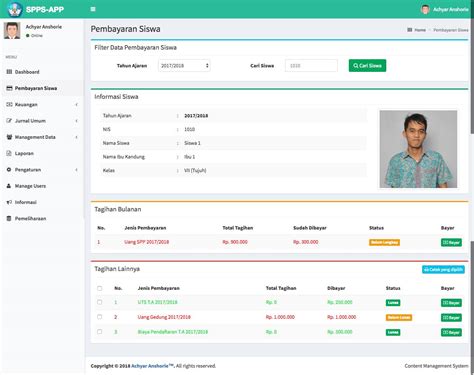 Contoh Program Pembayaran Spp Dengan Php Beinyu