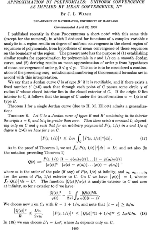 approximation by polynomials uniform convergence as implied by mean convergence ii pnas