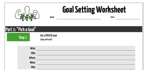 Fitness Goal Setting Worksheets