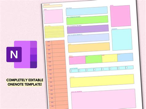 Onenote Template Digital Planner One Note Template ADHD To Do Organizer