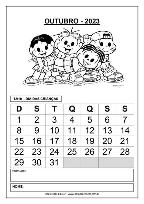 Calendários 2023 para o ano todo Blog Espaço Educar