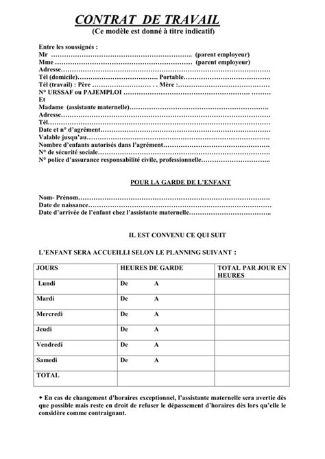 Modelé de contrat de travail CDI DOC PDF page 5 sur 11